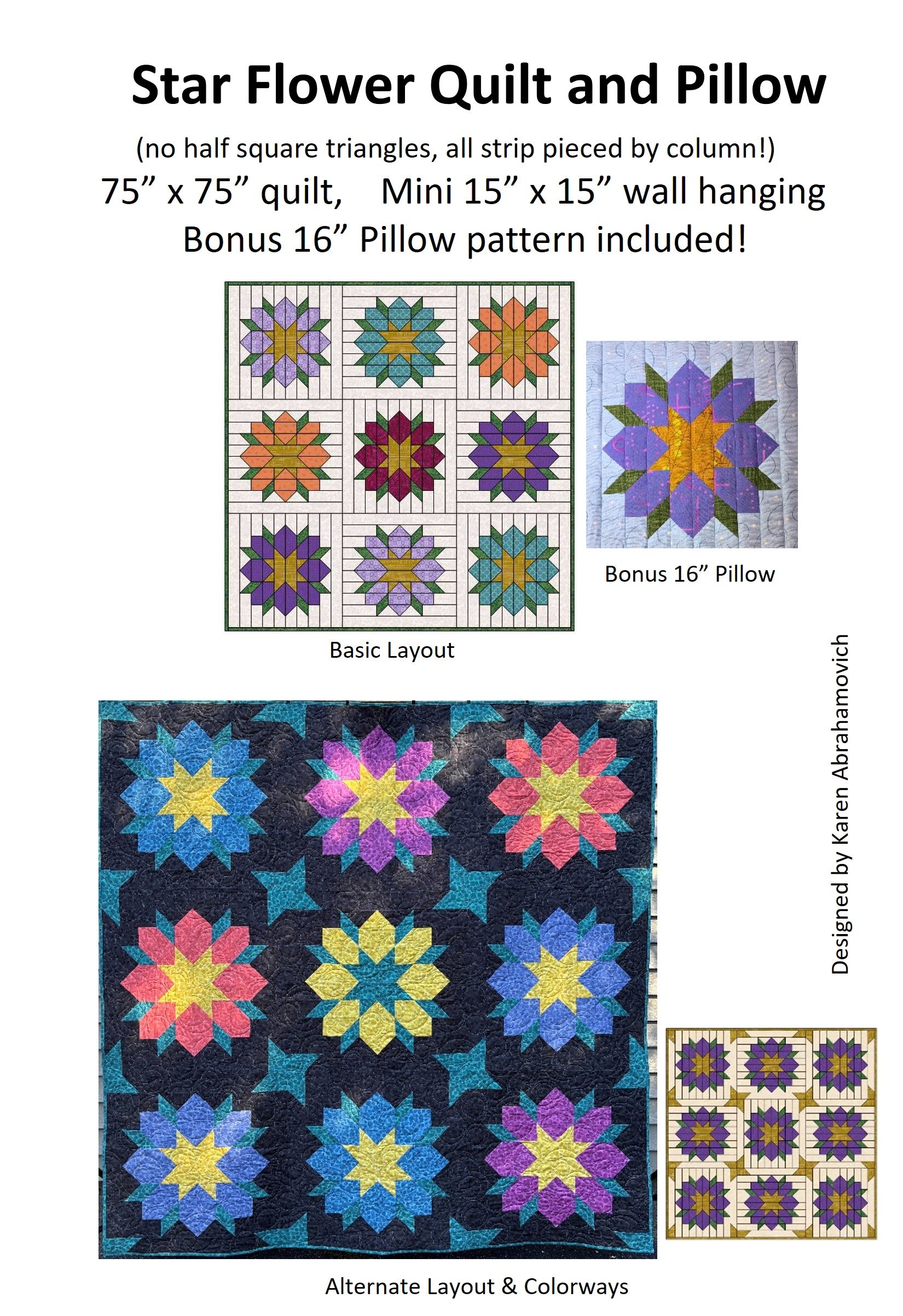 Star Flower Quilt Pattern – QuiltVtShop